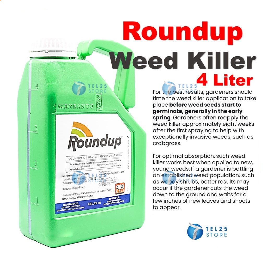 [ 1 UNIT ] 4L ROUND UP SPARK rumput rampai racun rumput roundup racun ...
