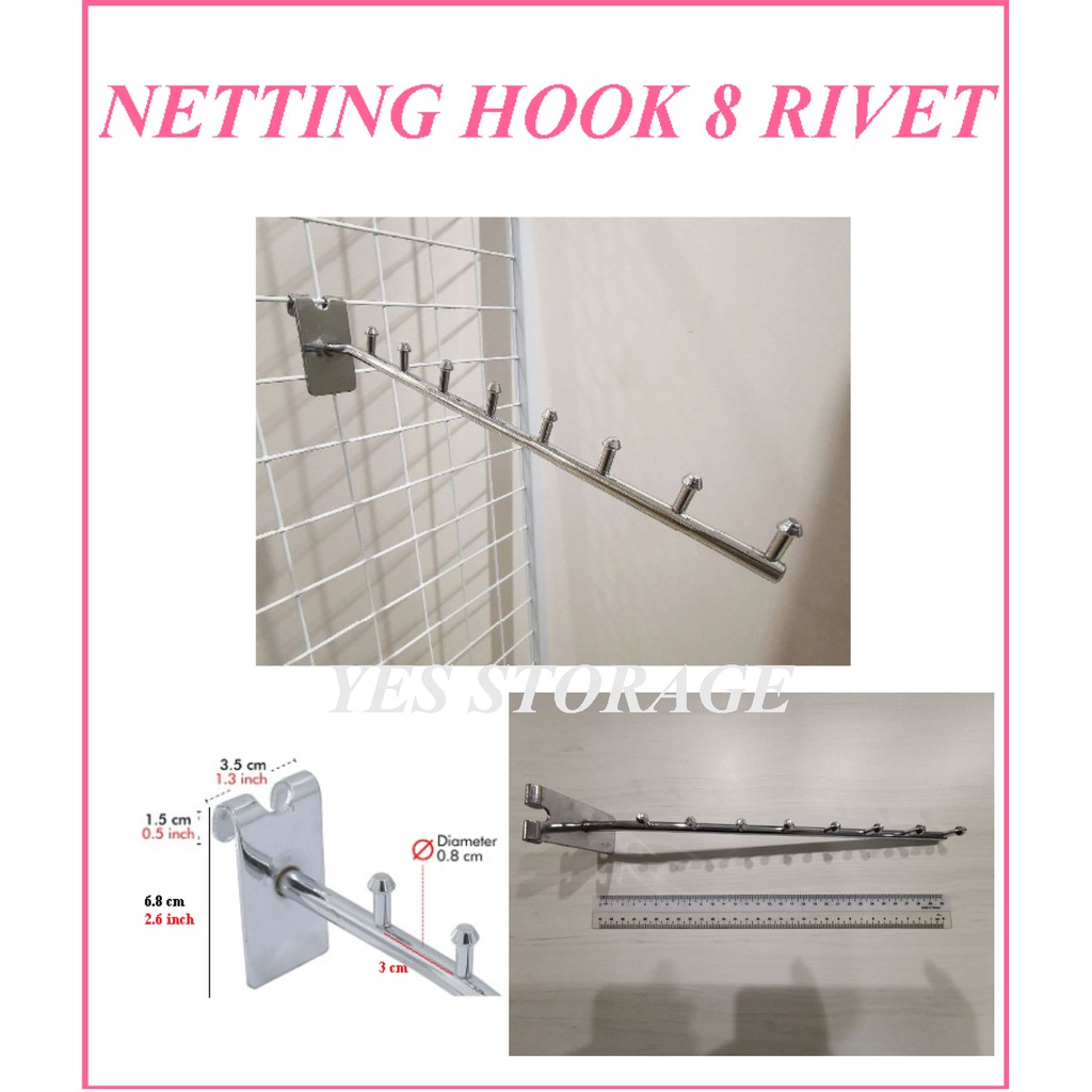 Netting Hook Straight C/W 8 Rivets | Shopee Malaysia