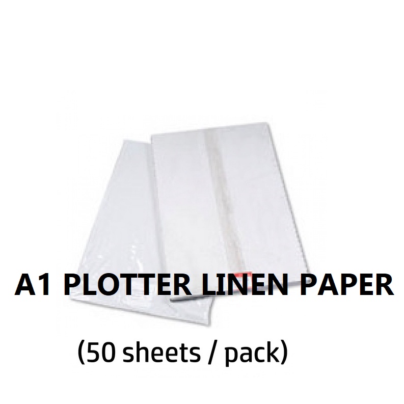 A1 PLOTTER LINEN PAPER CUT SHEETS (594mm x 50pcs per pack) | Shopee ...