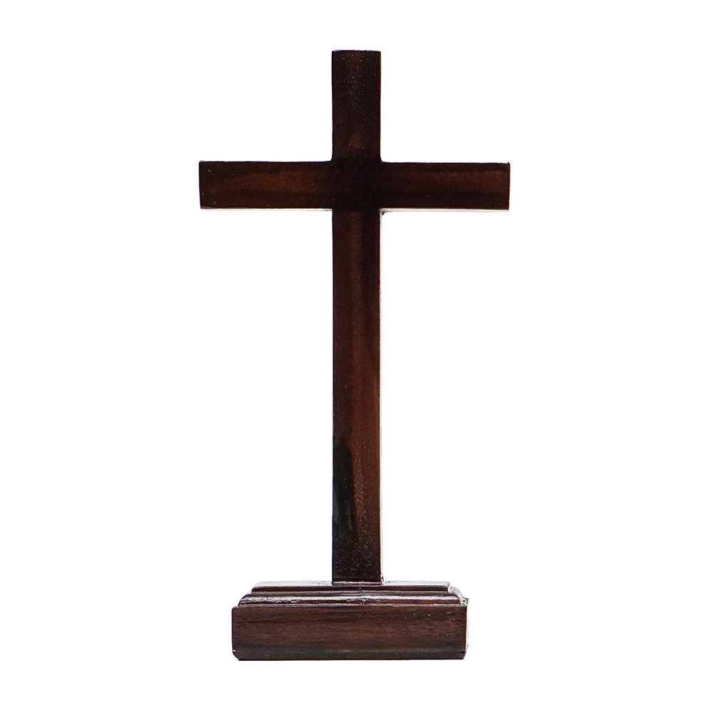 KAYU Christian Table Sitting Cross Display, Plain Teak Wood, Sono ...