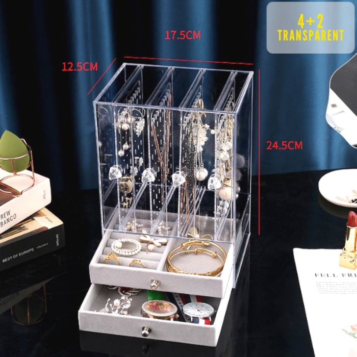 Jewellery Drawer Storage Box Jewelry Box Earrings Rings Necklace ...