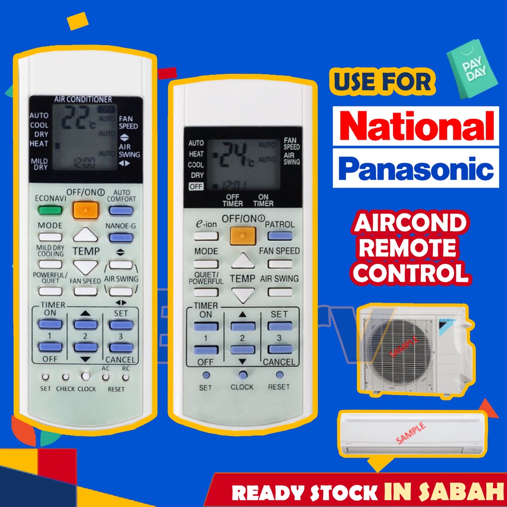 Panasonic Air Cond Aircon Aircond Remote Control ECONAVI Inverter ...