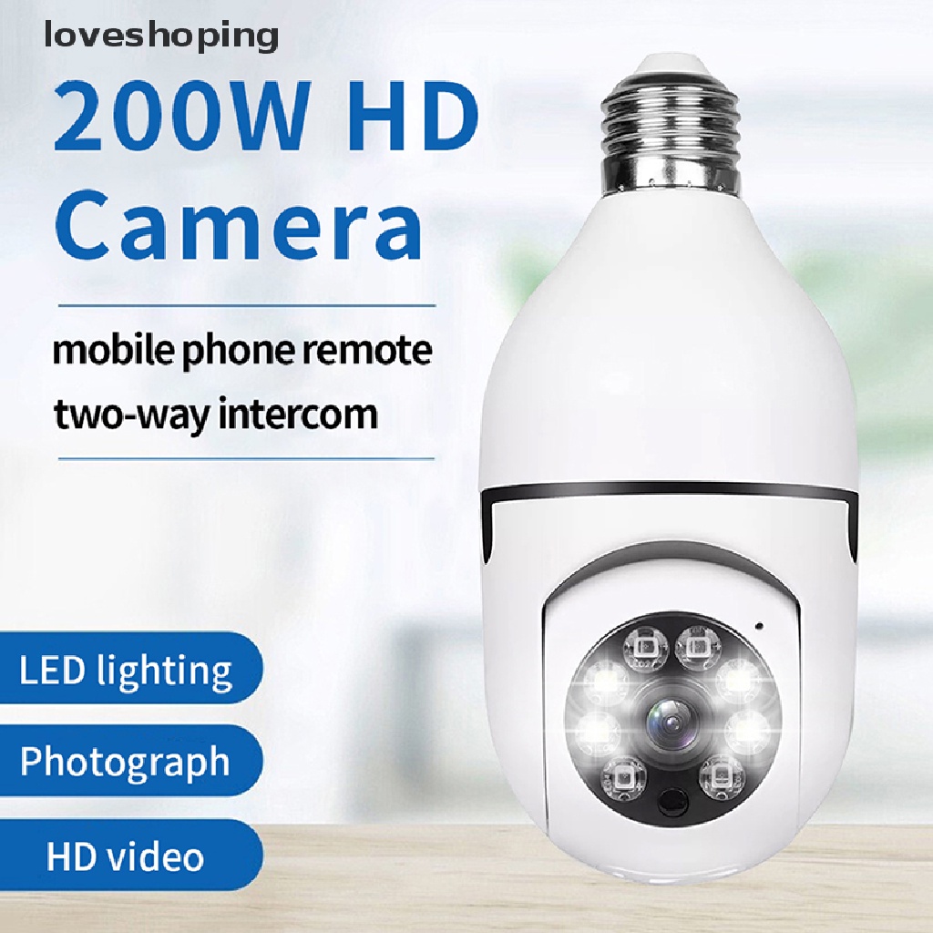 [loveshoping] A6 Light Bulb Surveillance Camera 360 Degree Pan Tilt Panoramic Camera Smart Home