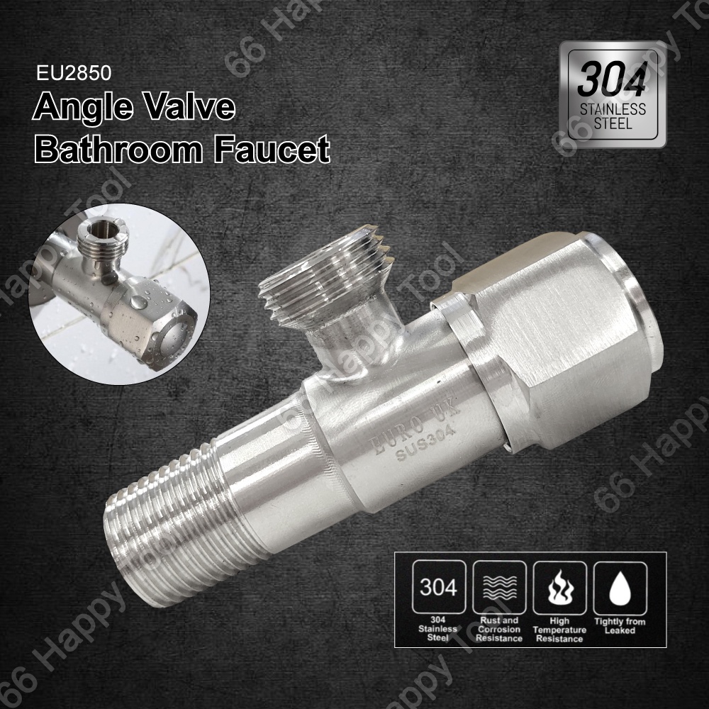 EUROUK Bathroom Faucet Angle Valve EU2850 Stainless Steel SUS304 Toilet ...