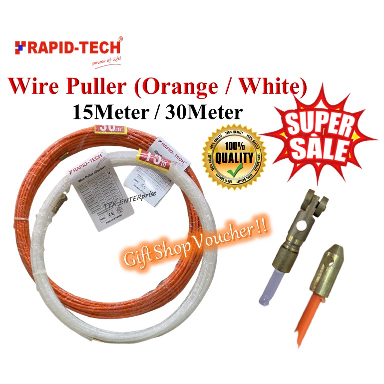 🔥 Ready Stock 🔥 Cable Puller / Wire Puller 15m / 30m Nylon ( Orange 4mm ...