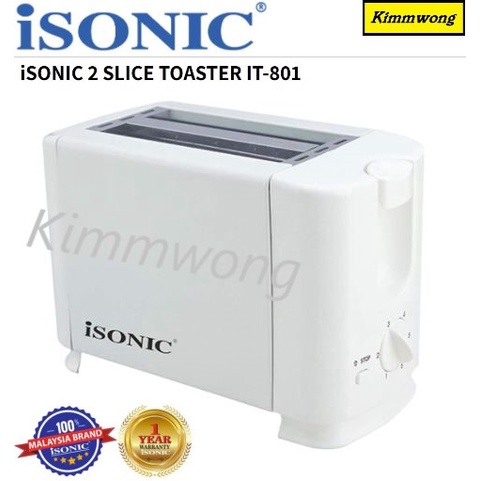 Isonic 2 Slice Toaster IT-801 | Shopee Malaysia