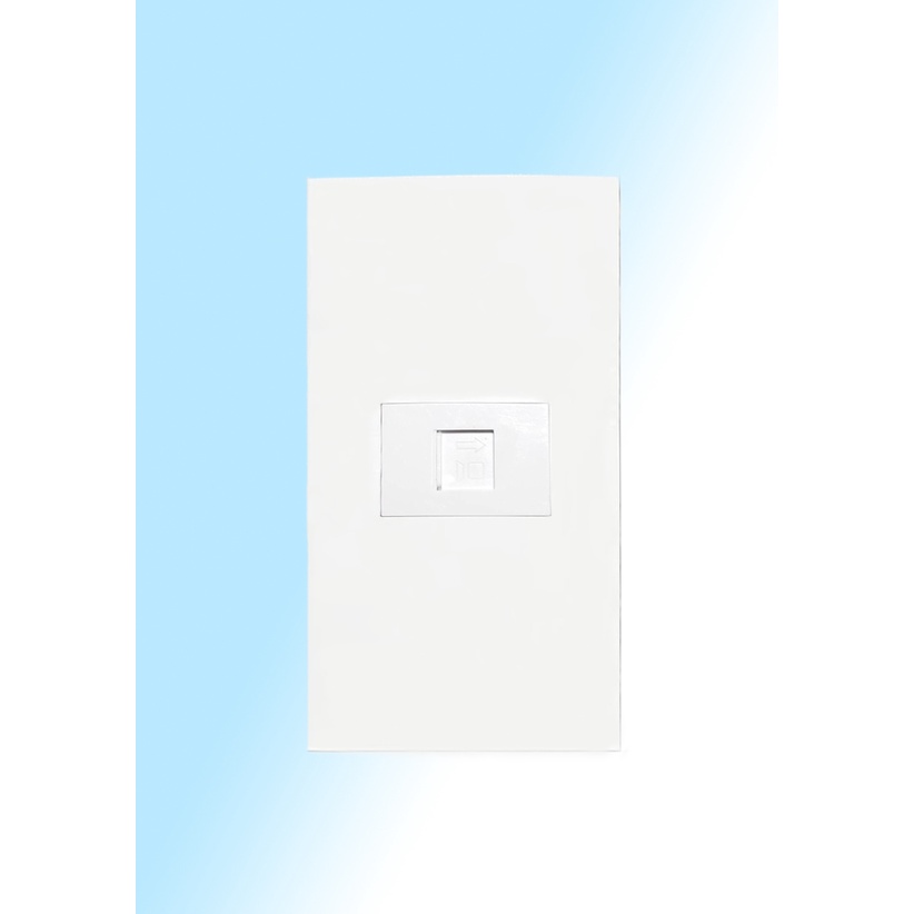 PC Socket with Plate Wide Series 1 Gang White Rectangle PC Outlet ...