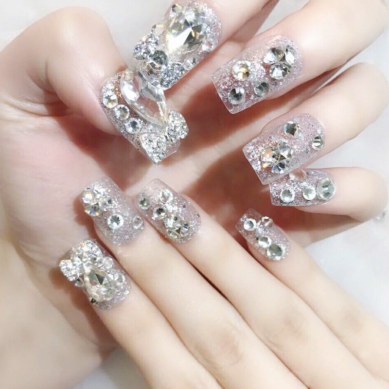 M1 Nails art Shiny & Diamond jelly Gel sticker 24 PCS Finished nail ...