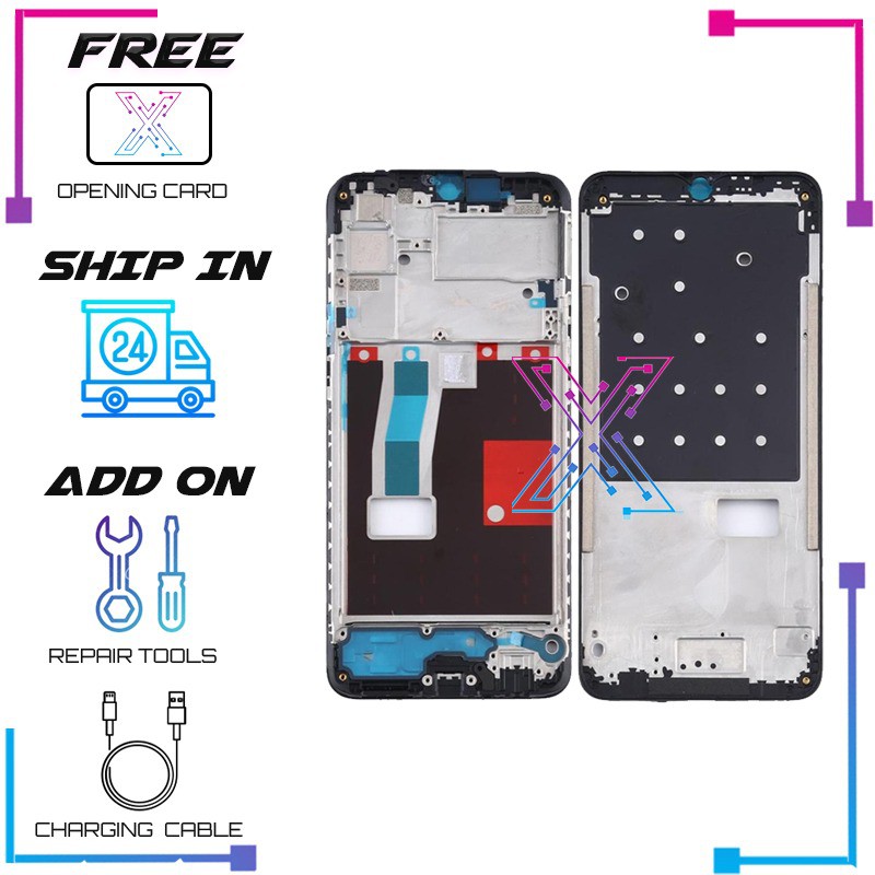 For Realme 5 Pro Middle Frame Front Housing Back Door Panel | Shopee ...
