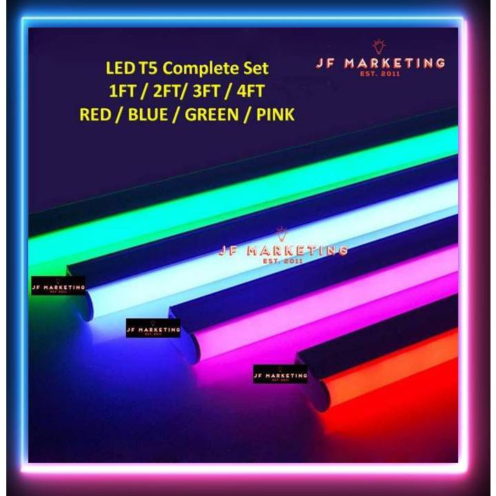 T5 LED TUBE LIGHT COLOUR (RED / BLUE / GREEN / PINK / PURPLE / GOLD ...