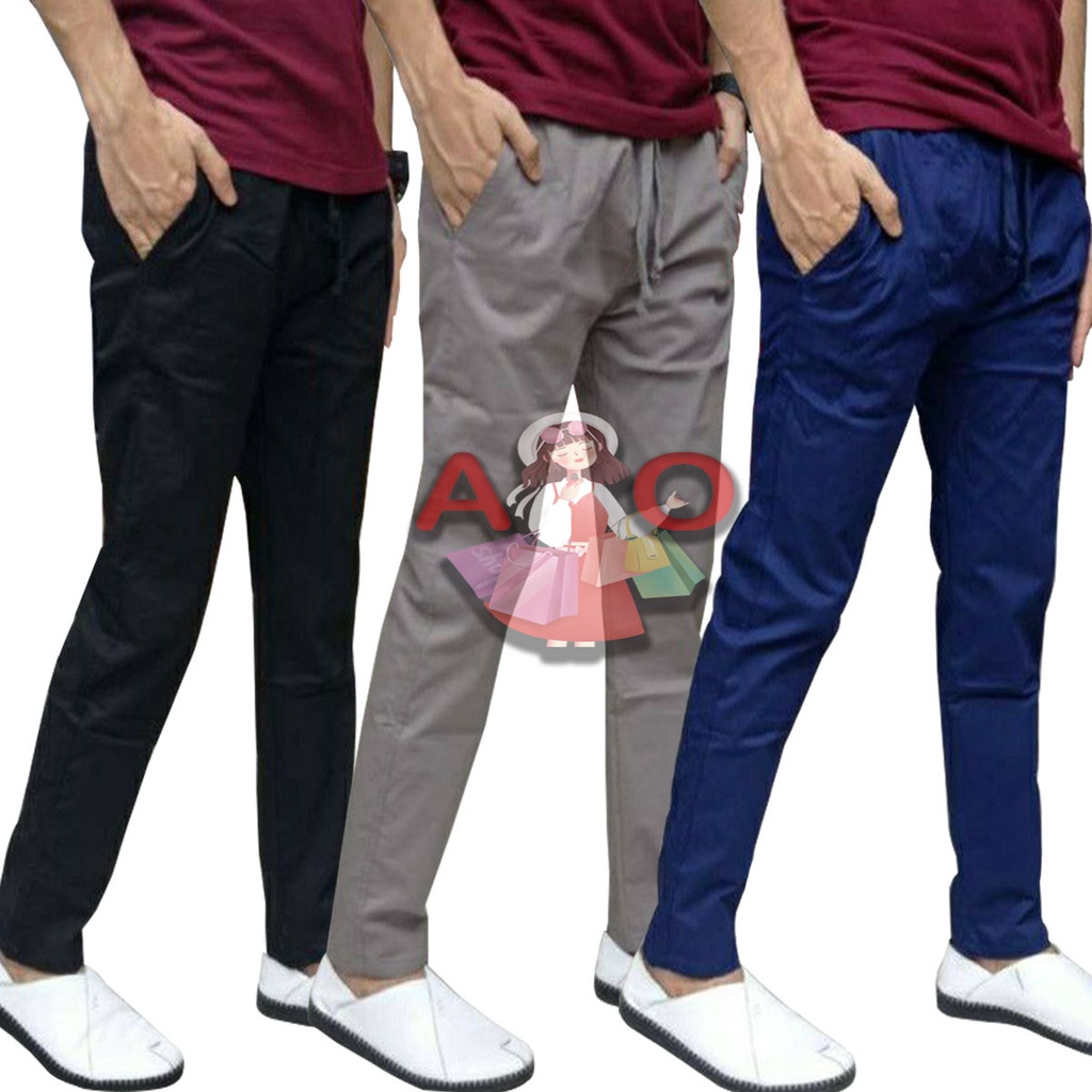 Slack Pant Unisex High Quality Viral Getah Pinggang Seluar Slack Cotton ...