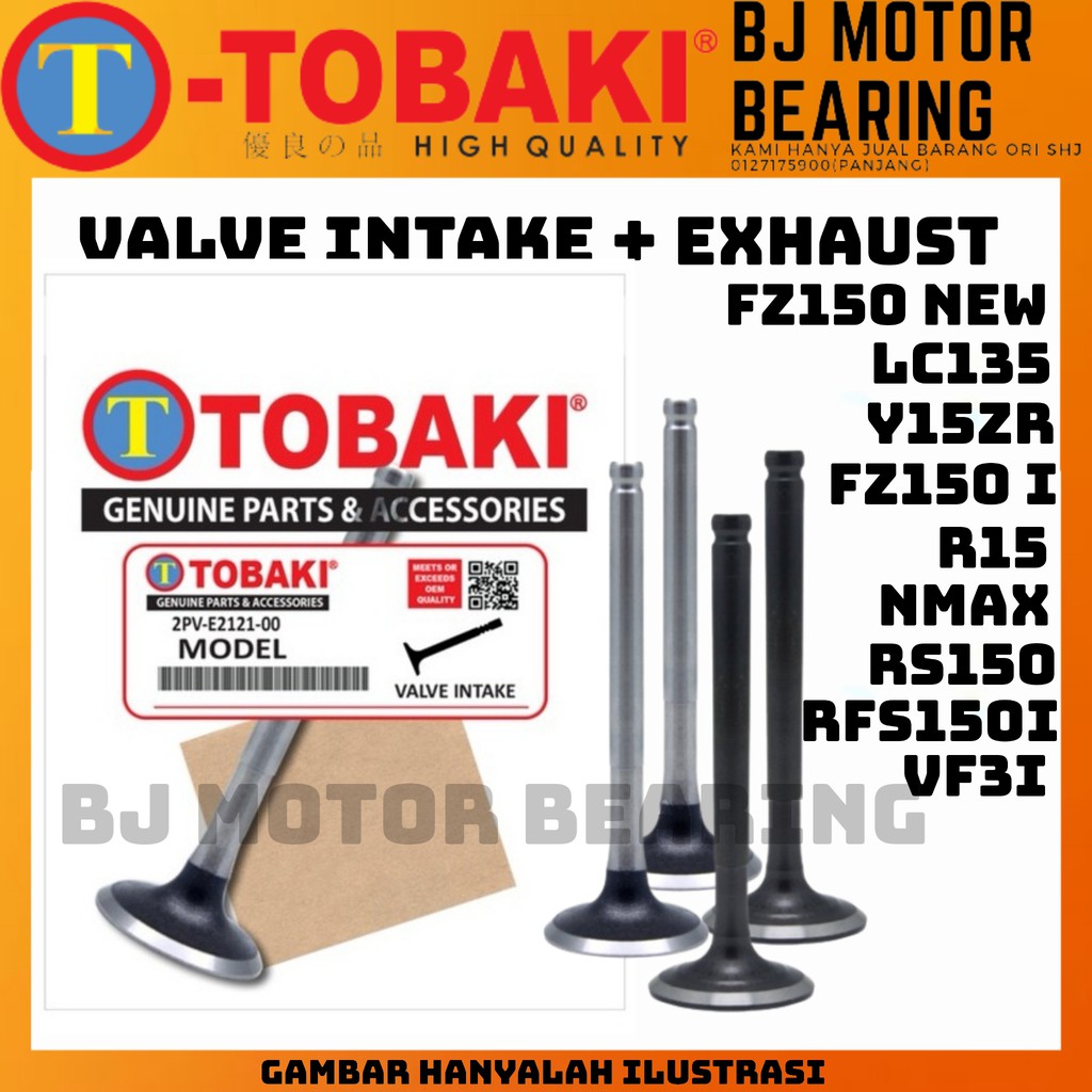 TOBAKI VALVE INTAKE EXHAUST LC/Y15ZR/FZ150/FZ150 I NEW/R15/RFS150I ...