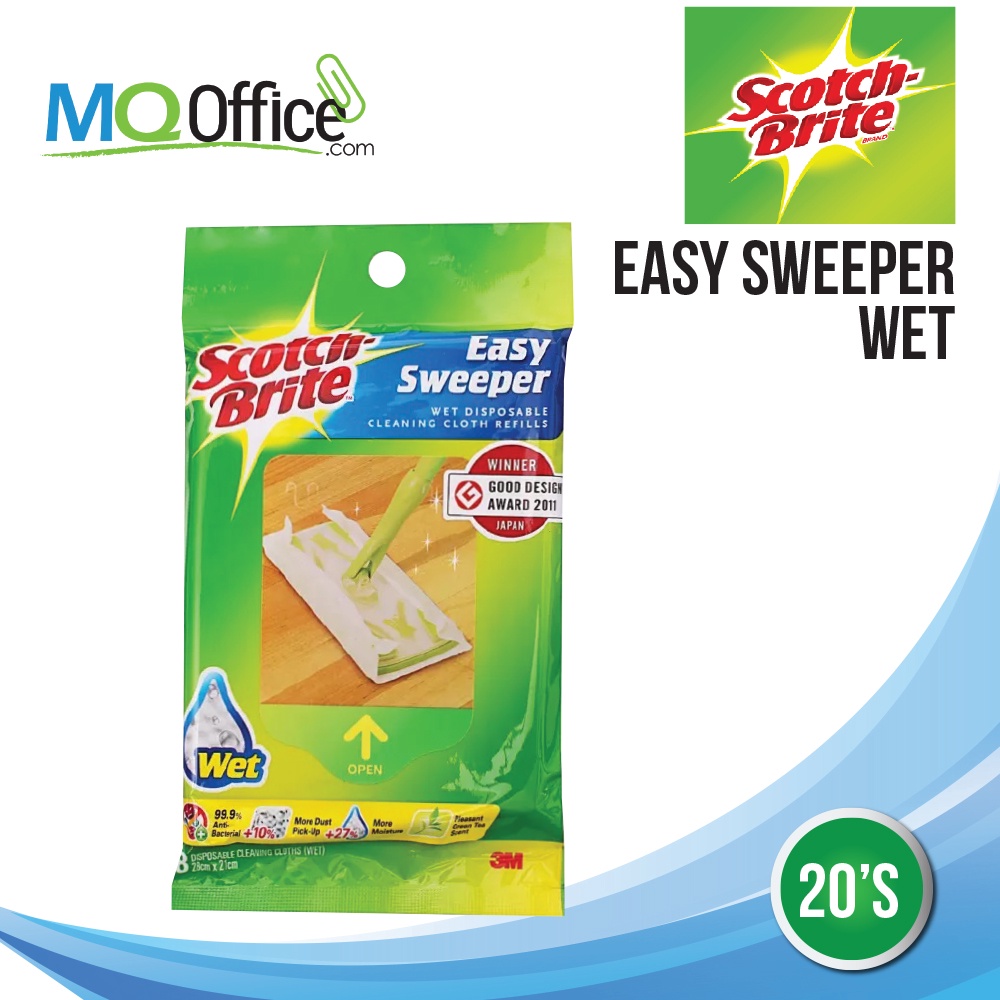 3M Scotch Brite EASY SWEEPER WET WIPES 20'S WIPE MQOFFICE | Shopee Malaysia