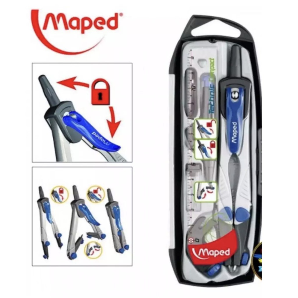 Maped 538705 Technic Compact Compass Set - 5 Pieces Set | Shopee Malaysia