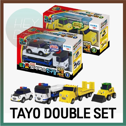 [Iconix] Tayo Special Little Bus Double Set 1/Tayo Bus/Police Car/Lift ...