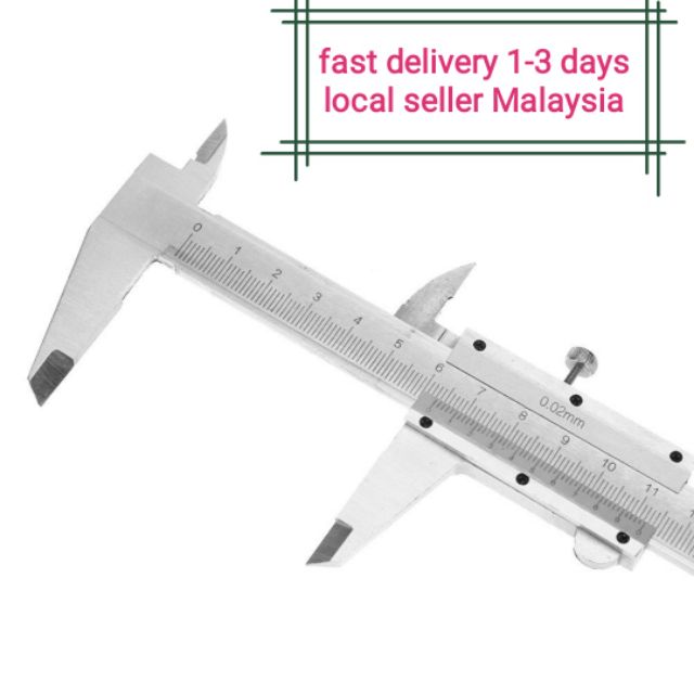 Vernier caliper 0-150mm stainless steel metal pembaris besi ruler ukur ...