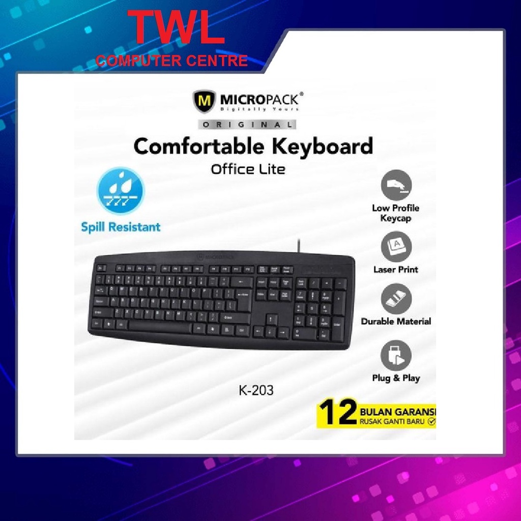 Micropack K203 Basic USB Keyboard(1Y Warranty) | Shopee Malaysia