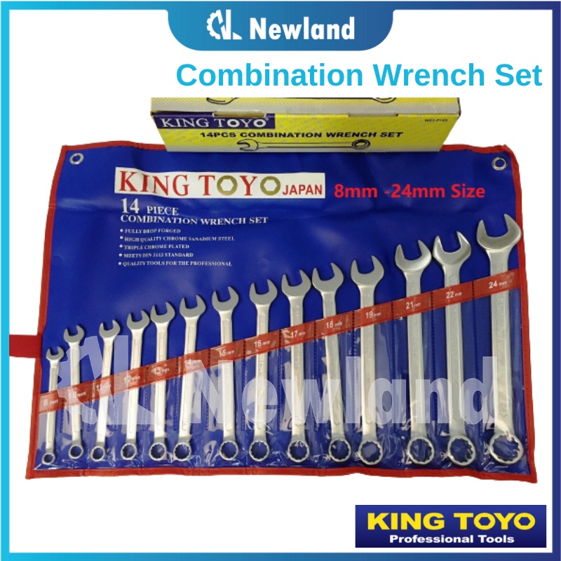 King Toyo Spanner Set / Combination Wrench (8 - 24 MM) 14 PCS | Shopee ...