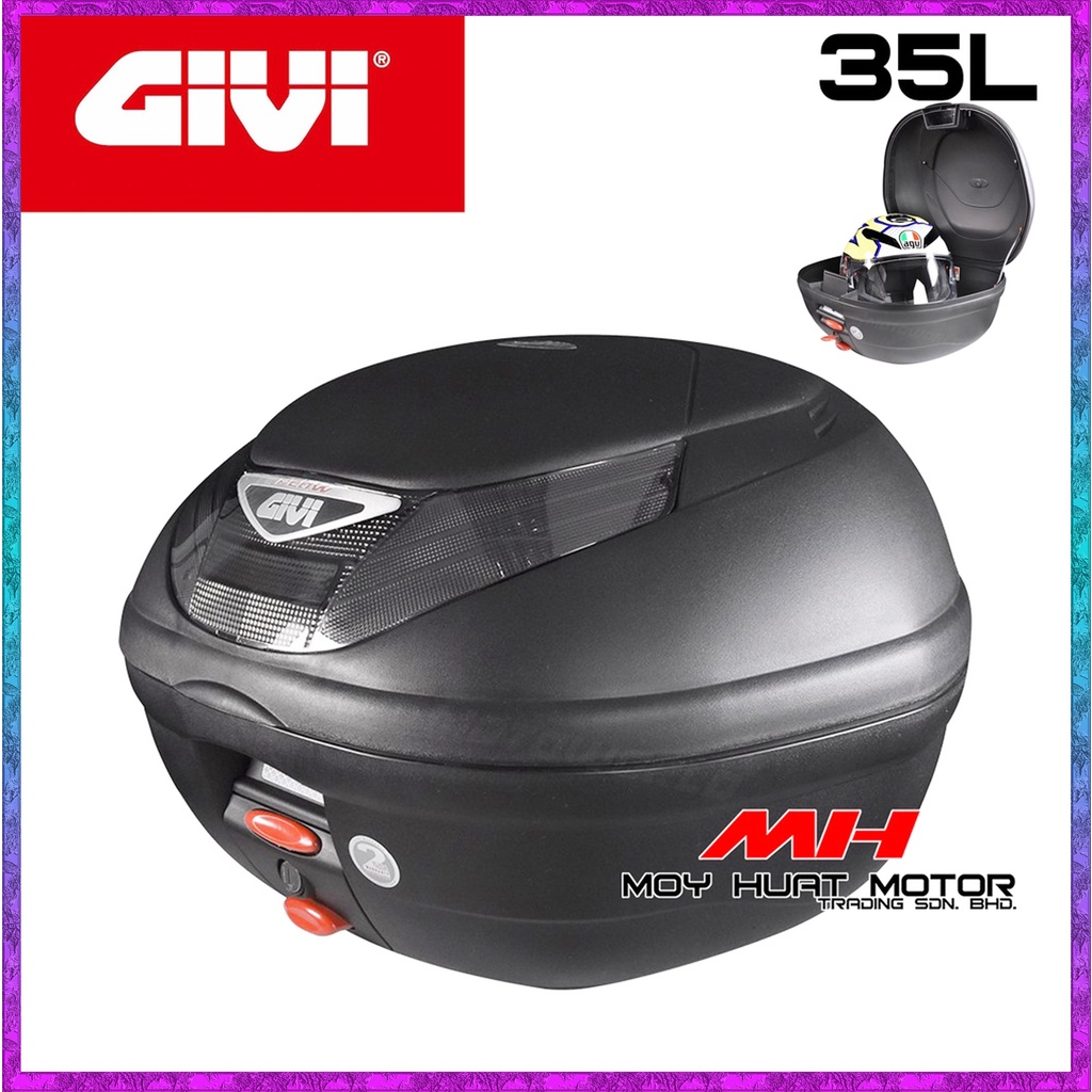 100% Original GIVI E350N2 FLOW II BOX / GIVI BOX 35L 35 LITER / SMOKE CASE BOX CARRIER E350 ...