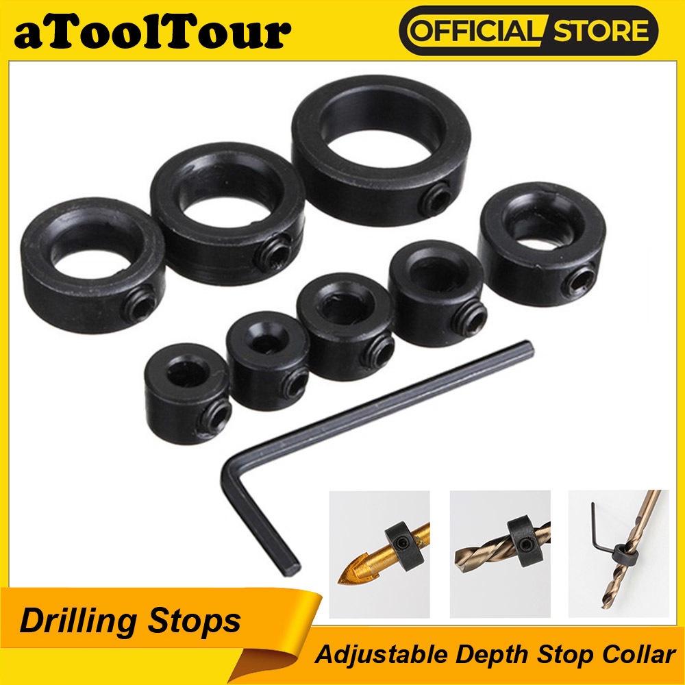 Drill Locator Woodworking Drilling Stop Adjustable Depth Collars Limit ...