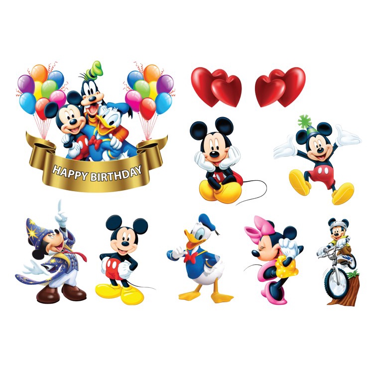 MICKEY MOUSE cake topper cupcake topper deco paper birthday topper kek ...