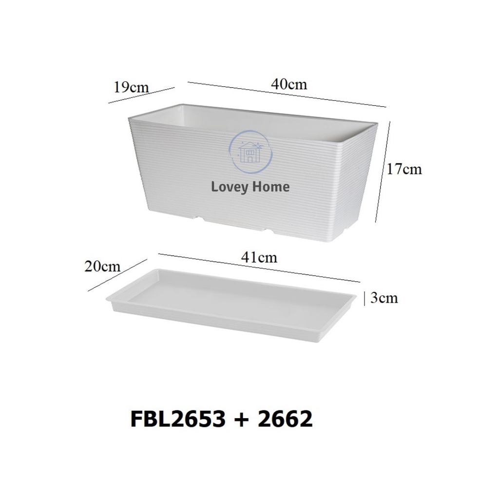Felton Planter Box Plastic Flower Pot Plant Outdoor Garden Pasu Bunga ...