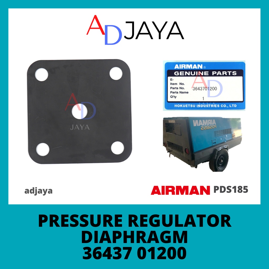 Airman PDS185 PRESSURE REGULATOR DIAPHRAGM Air Compressor 3643701200 ...