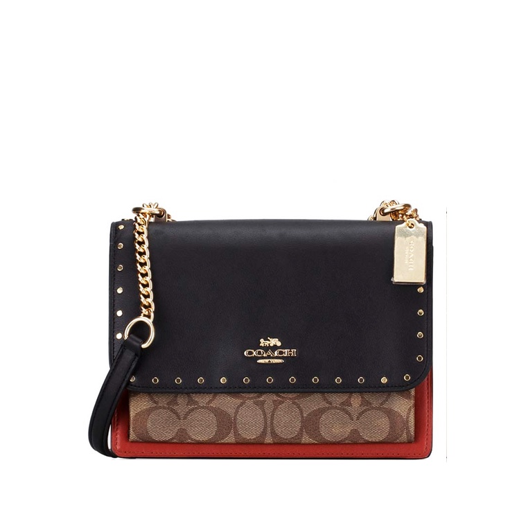 Coach Klare Crossbody In Signature Canvas With Rivets - Brown | Shopee ...