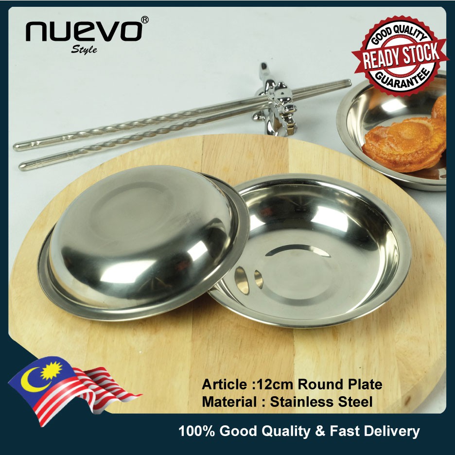 NUEVO STYLE Stainless Steel Round Plate 不锈钢圆碟 Pinggan Bulat Keluli ...