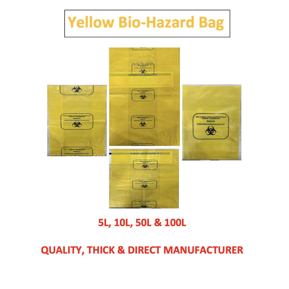 Yellow Bio-hazard Bag for Clinical Waste (Per Piece)/ Bag Plastic ...