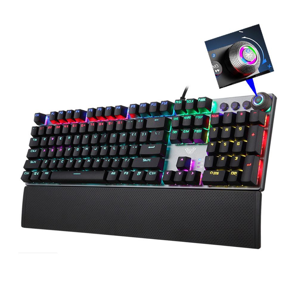Zk-04 standard mechanical gaming keyboard 104 keys blue switch ...