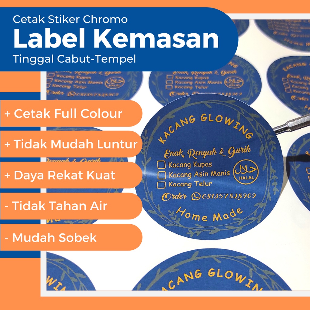 Chromo Material Round Packaging LABEL Sticker, Just Remove The Paste ...