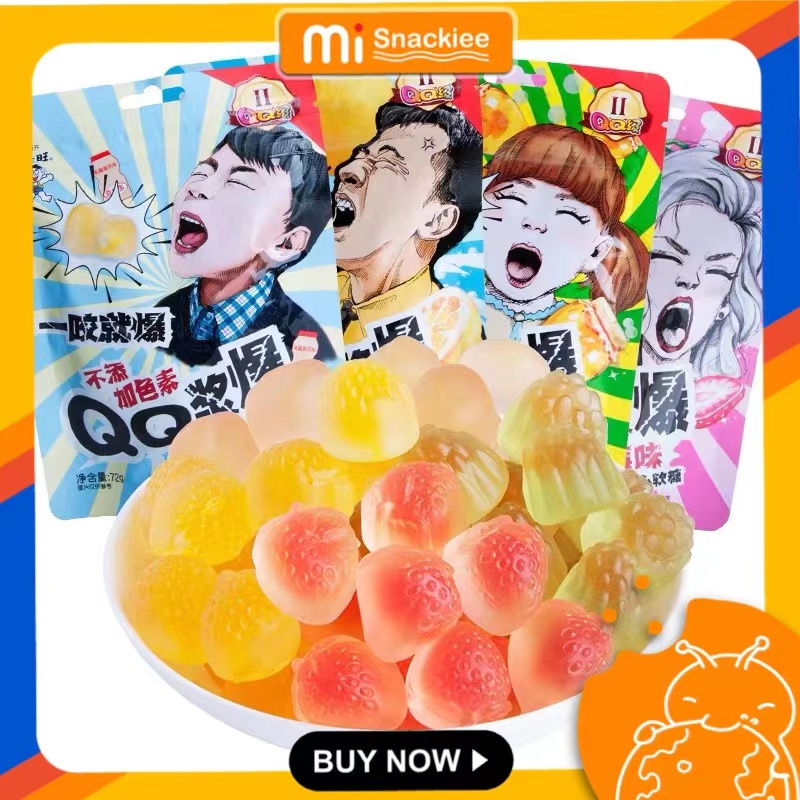 『旺旺』旺仔 超qq爆浆72g 浆爆QQ夹心果汁软糖草莓柠檬乳酸菌蜂蜜柚子 软糖 爆浆 Gummy Candy Sugar | Shopee Malaysia