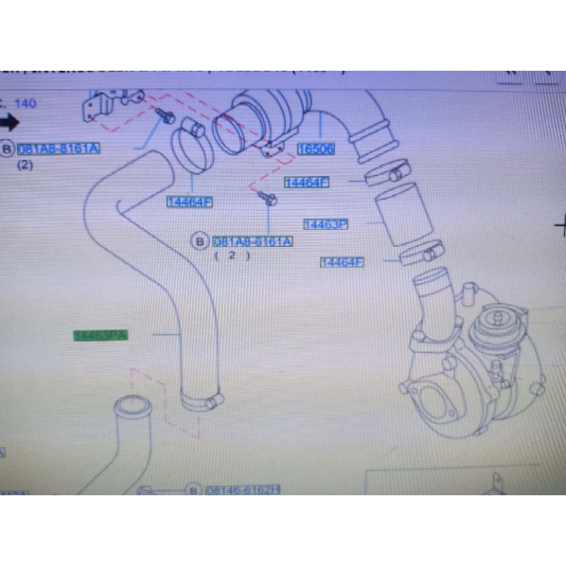 ORIGINAL NAVARA D40 TURBO HOSE LONG INTERCOOLER HOSE 14463-EB71A ...