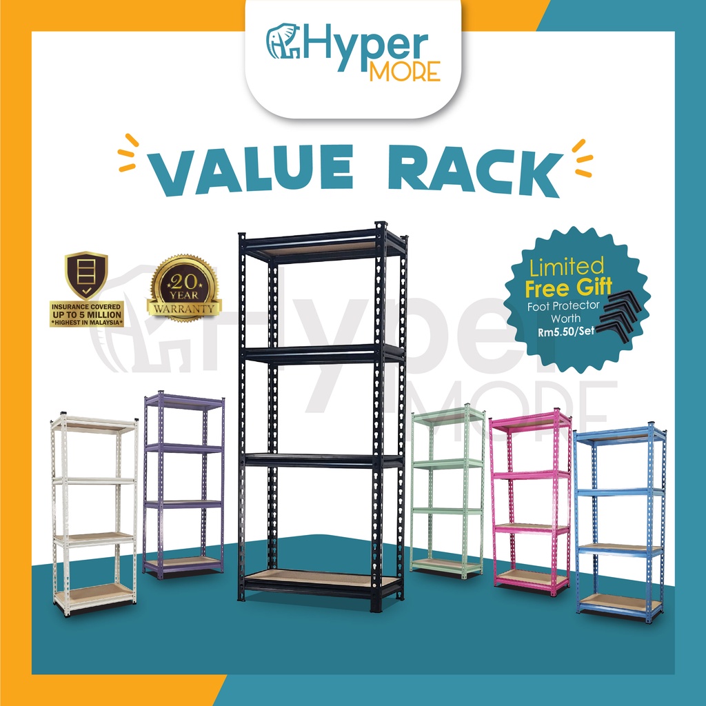 HYPERMORE Value Rack Rak Besi Bertingkat Rack Shelf Rack Rak Dapur ...