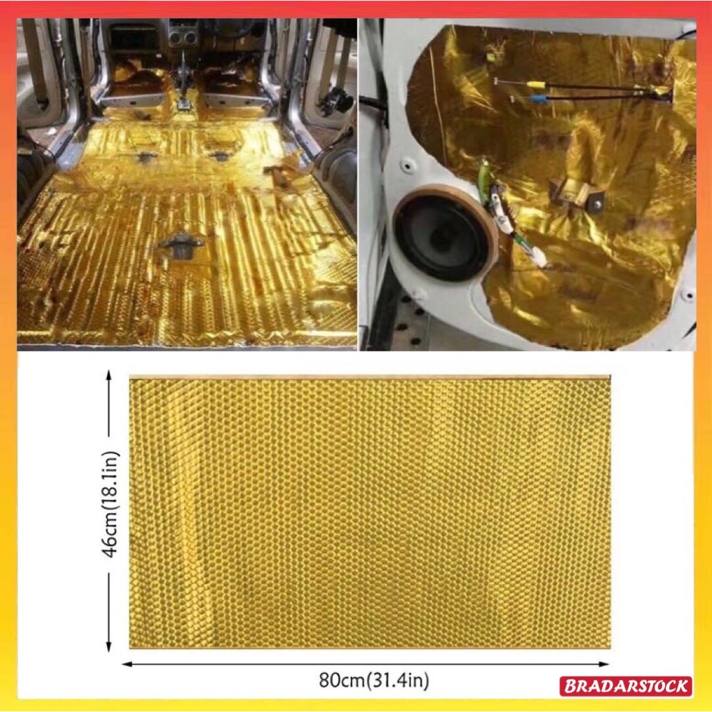 SOUND PROOF GOLD Bonnet Engine Floor Mat Car Sound Proof Car Door ...