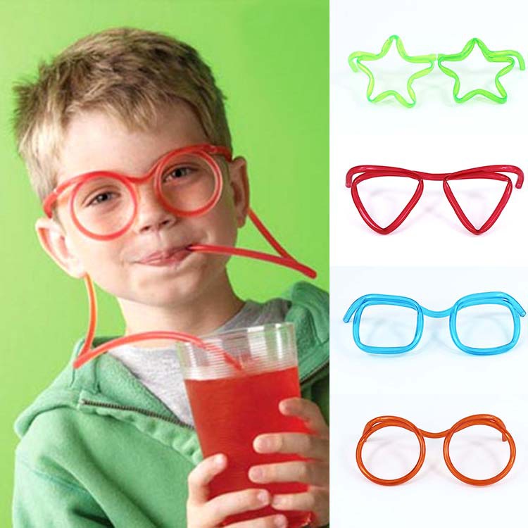 Eye Glasses Drinking Straw Children Eyeglasses Straws Crazy Funny ...