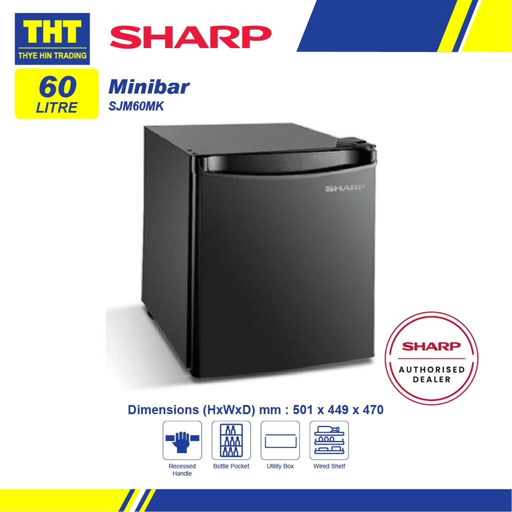 Sharp 60L Minibar SJM60MK (Black) | Shopee Malaysia