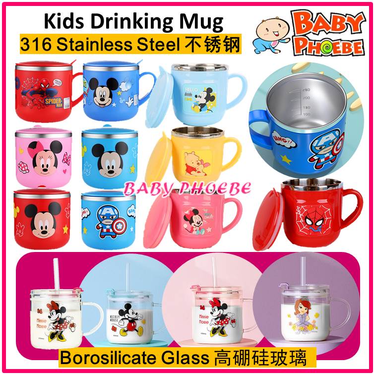Disney Marvel Kids Drinking Cup Mug 不锈钢 儿童水杯 Cawan Kanak Baby Cups ...