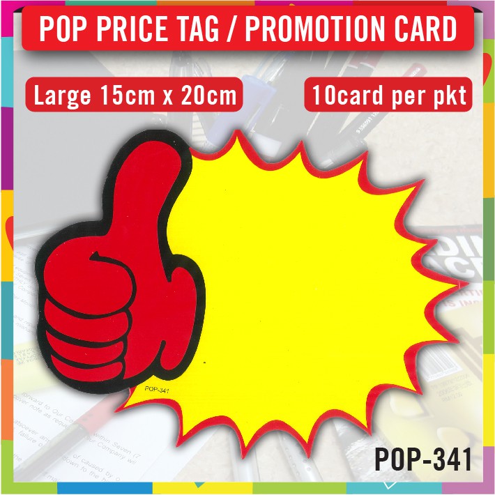 Price Tag Promotion Cards / Thumbs Up Price Tags / Jualan Tag Label ...