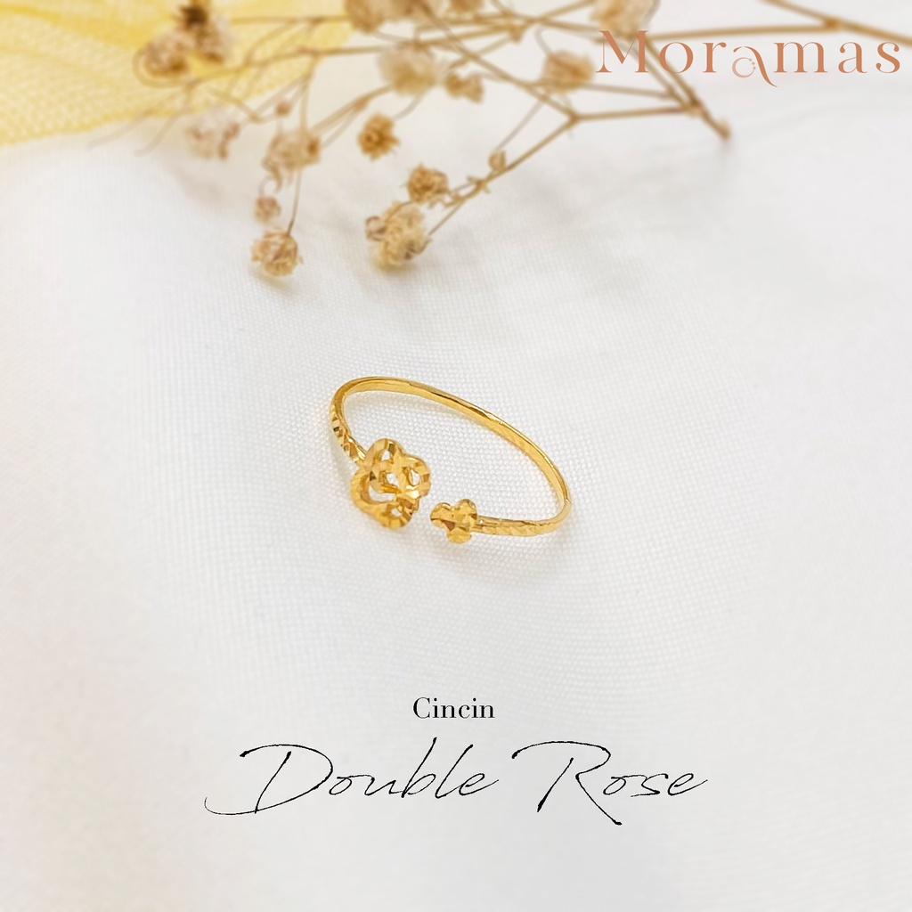 Moramas DOUBLE ROSE Ring 916 Gold/ Cincin DOUBLE BUNGA Emas 916/ 玫瑰戒指 ...