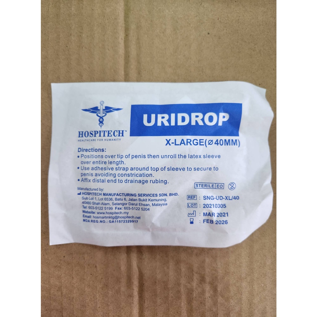 URIDROP Male External Catheter (condom catheter) XL-40MM / PCS | Shopee ...