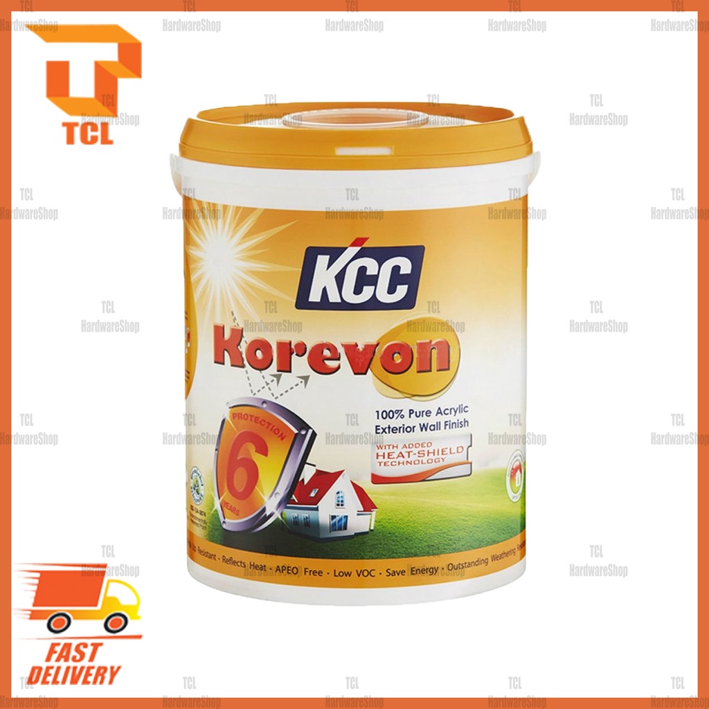 KCC KOREA 1L KOREVON SILK acrylic water based finish with a satin finish Interior Premium Paint ...