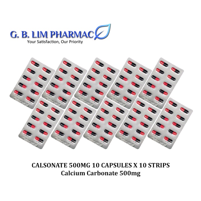 Duopharma Calsonate Calcium Carbonate 500mg 100 Capsules (EXP: 31-JAN ...