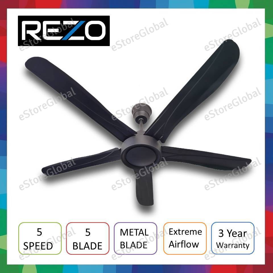 REZO S106 / S306 56” CEILING FAN 5 BLADE Regulator / Remote Control ...