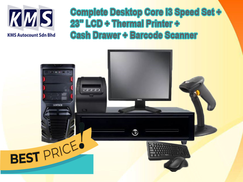 Ready Stock Complete Desktop Core I3 Speed Set + 23" LCD + Thermal ...