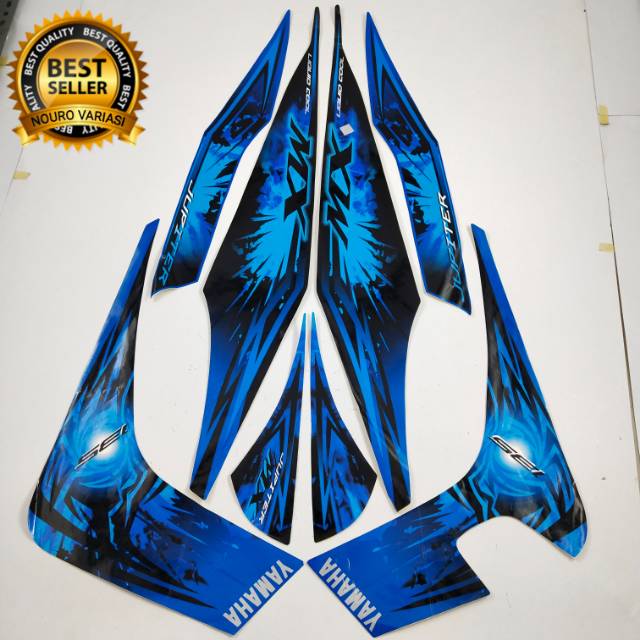 Yamaha Jupiter mx old 135 2009 2010 blue motorbike striping stickers ...