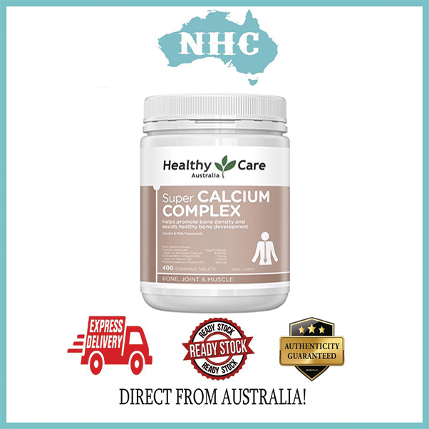 Healthy Care Super Calcium Complex 400 Chewable Tablets Exp 08/2025 ...