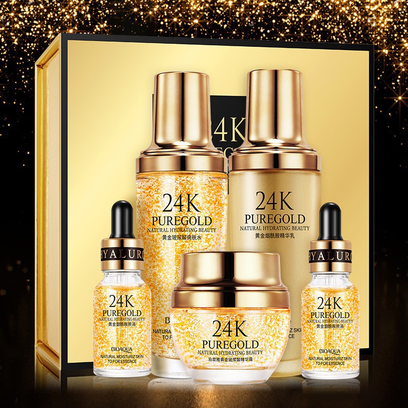 BIOAQUA 5 IN 1 GIFT Box 24K Gold Hyaluronic Acid Essence Set ...