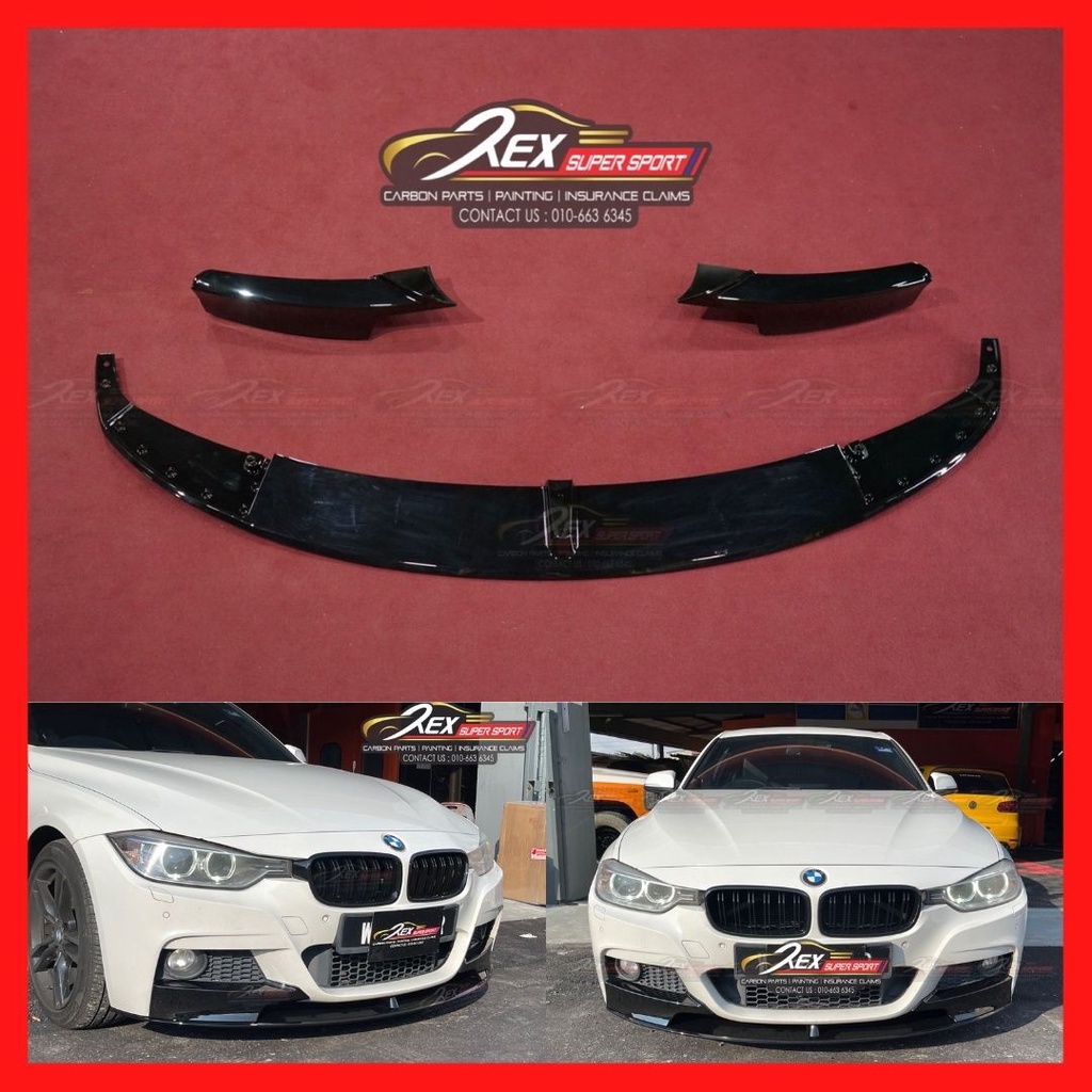 BMW F30 MP Front Lip M Performance Black Depan Diffuser Skirting ...